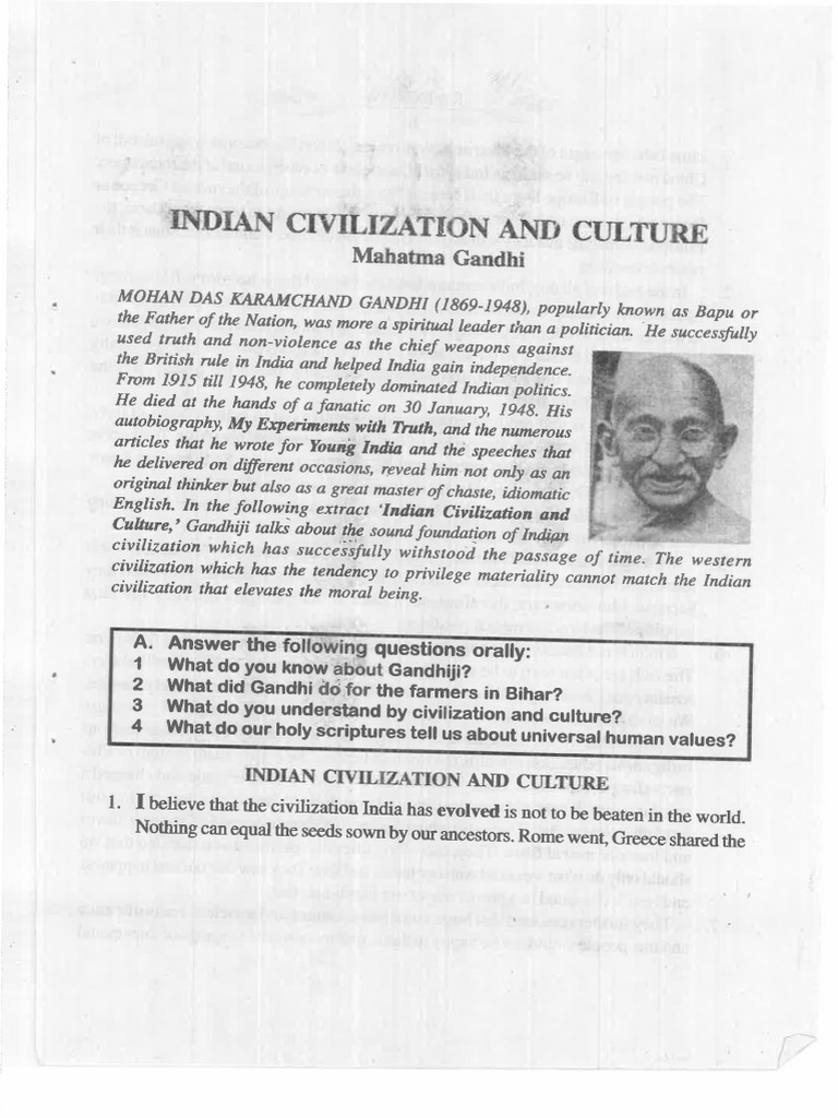 Indian Civilization and Culture-Rainbow Book-12th-BSEB | PDF