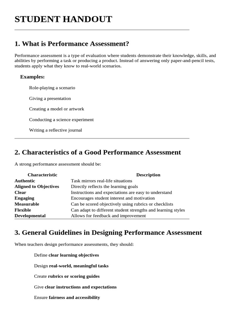 STUDENT HANDOUT - Docx Assessment in Learning 2 Long Quiz | PDF | Educational Assessment ...