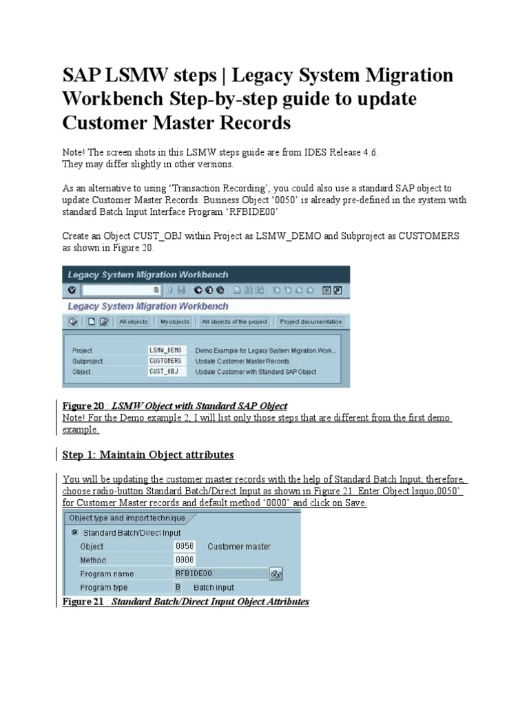 Sap LSMW Steps | PDF | File Format | Text File