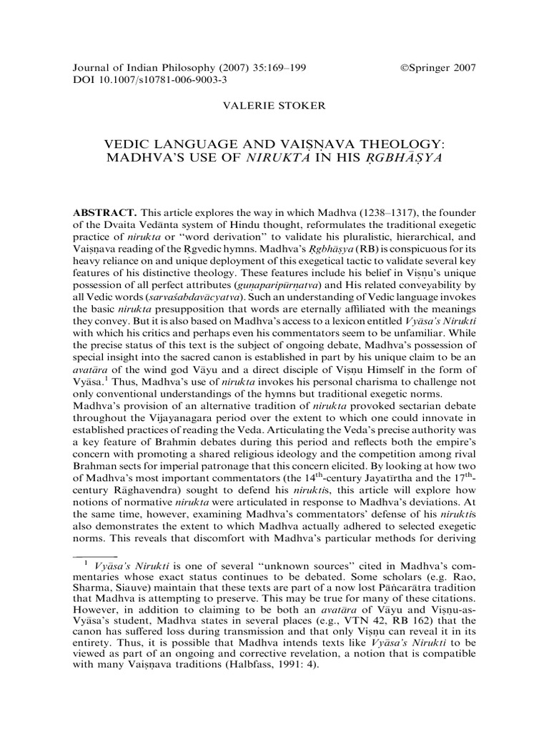 Vedic Language and Vaiava Theology Mad | PDF | Vedas | Brahman