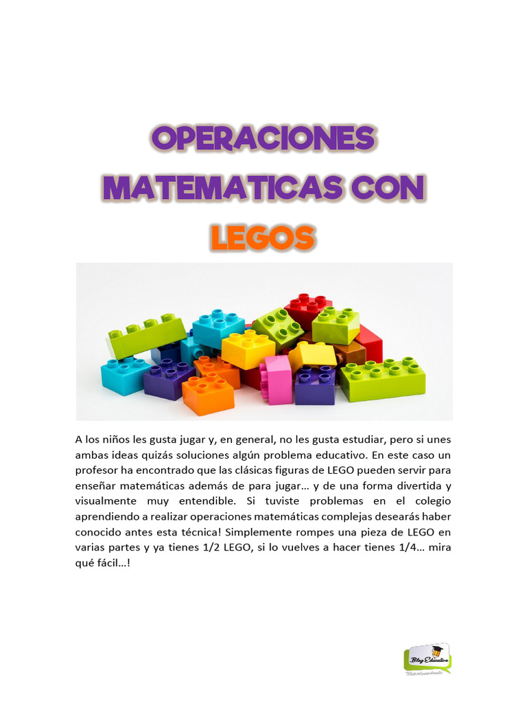 Matemáticas Divertidas con LEGOs | PDF
