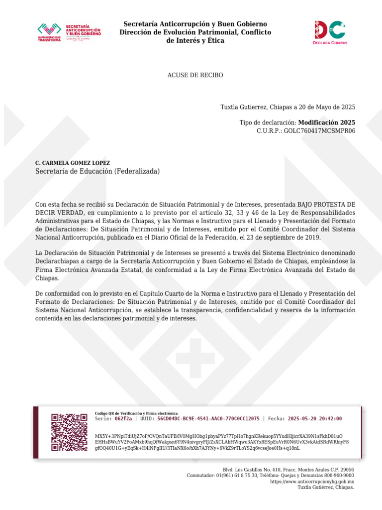 Acuse Declaracion | PDF | Gobierno