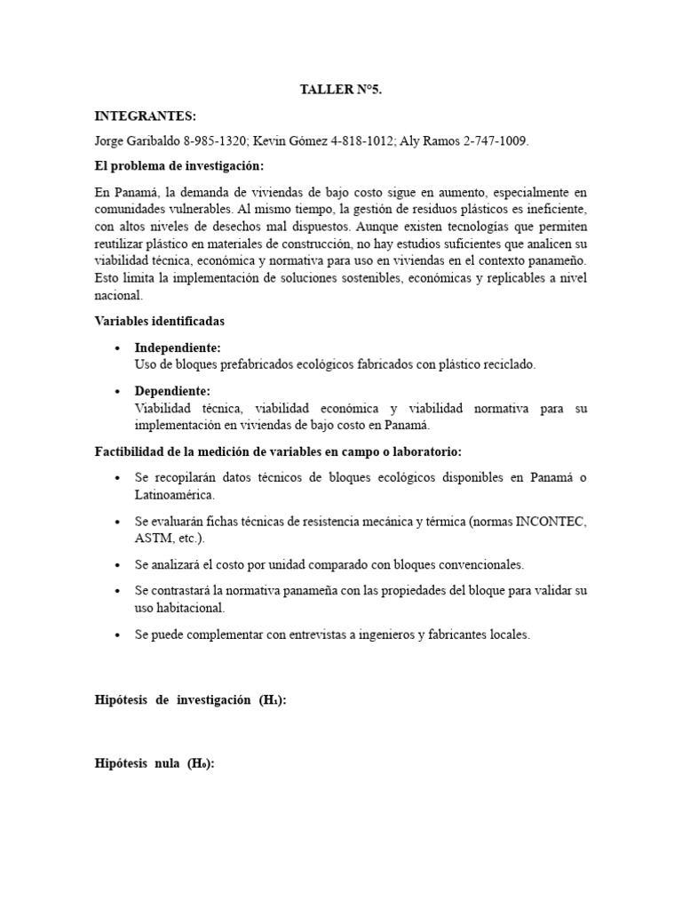 Viabilidad de Bloques Ecológicos en Panamá | PDF