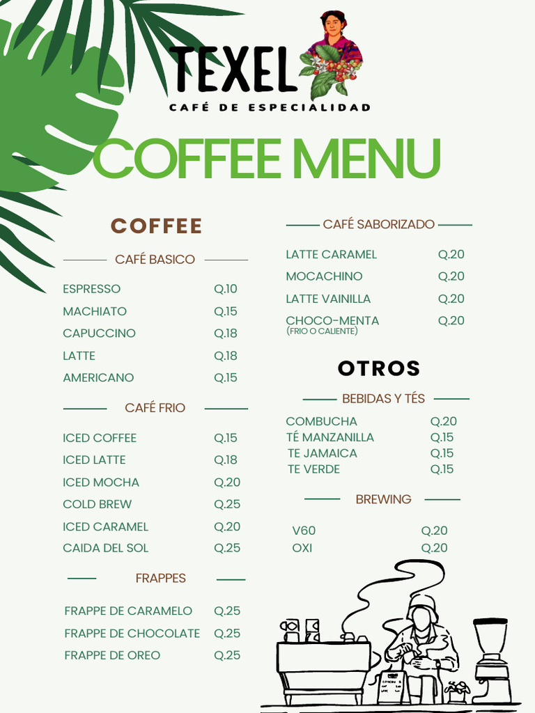 Green Minimalist Illustrative Cafe Menu | PDF