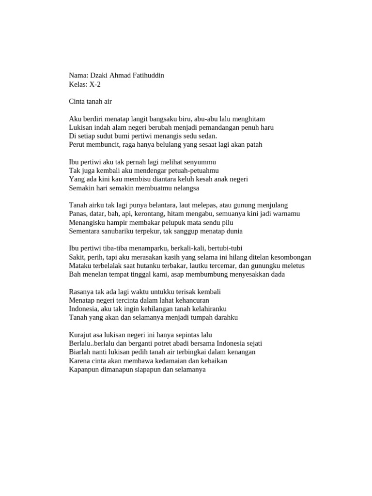 Puisi Tugas Bindo | PDF