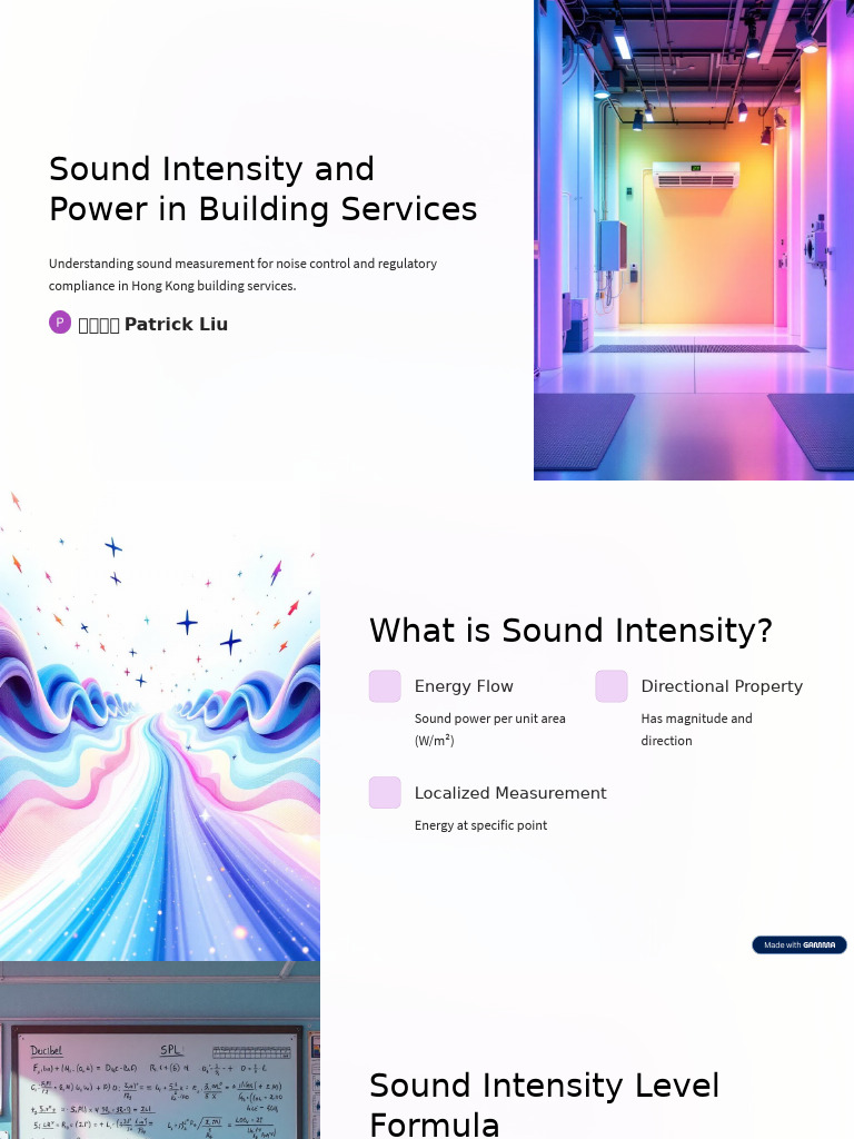 Sound Intensity and Power in Building Services | PDF