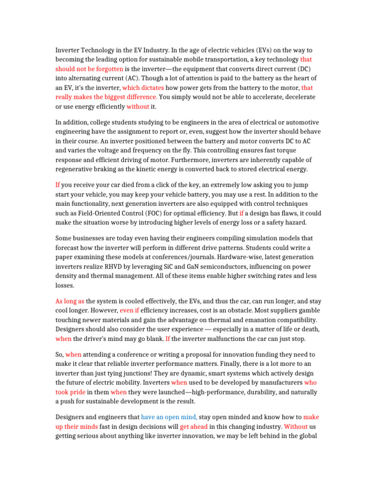Full Highlighted Inverter Essay Complete | PDF | Power Inverter ...