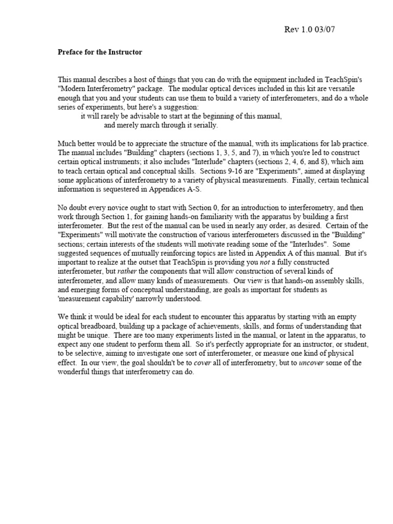 Modern Interferometry Manual Overview | PDF | Interferometry ...
