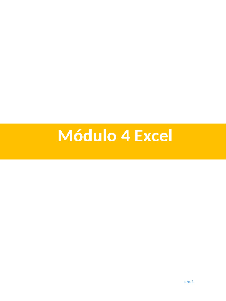 Cuadernillo Excel Módulo4 | PDF | Microsoft Excel | Hoja de cálculo