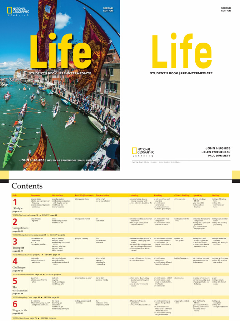 Life Pre Intermediate Elementary 2 | PDF