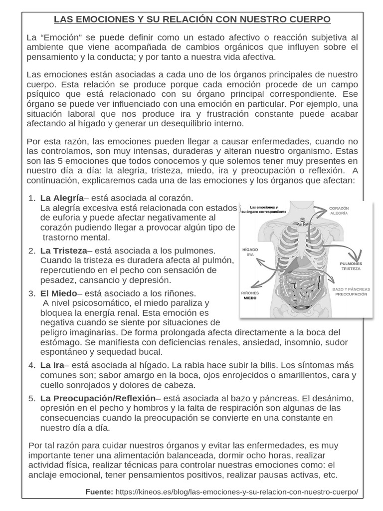 Ciencia Emociones Organos | PDF | Las emociones | Ansiedad