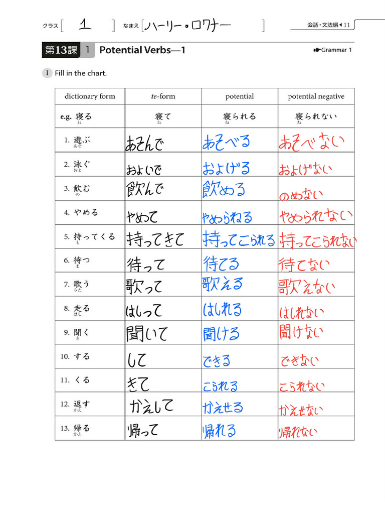 Genki II WB (Third Edition) Lesson 13 | PDF