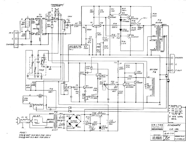 Urei La-3a Compressor Limiter SCH | PDF