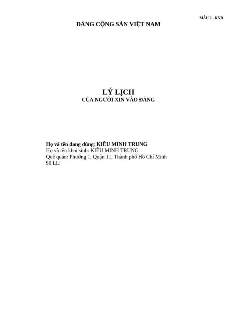 Lld - Kiều Minh Trung1 | PDF