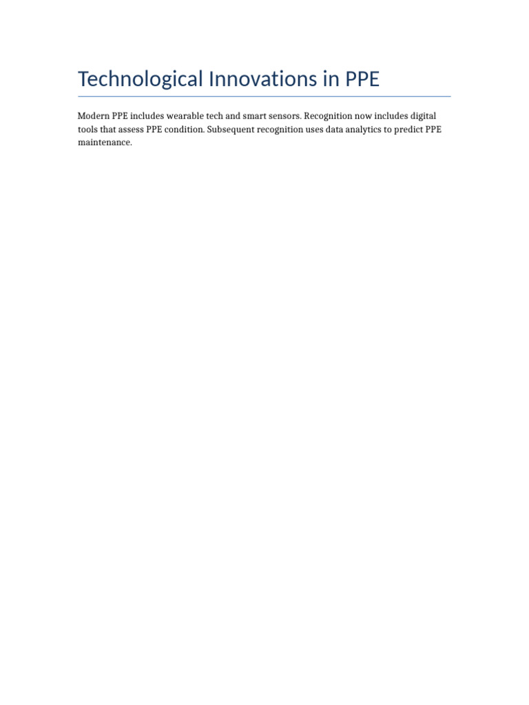 Technological Innovations in PPE | PDF