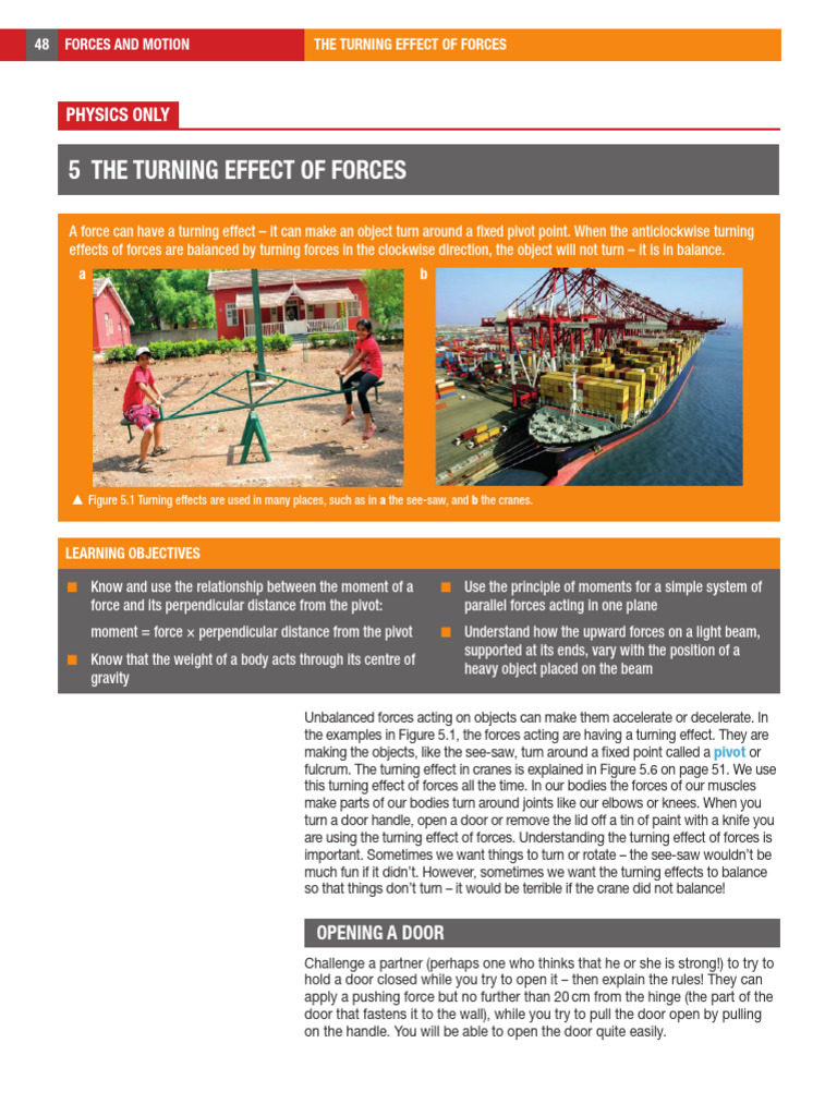 Turning Effects of Forces Explained | PDF | Force | Center Of Mass