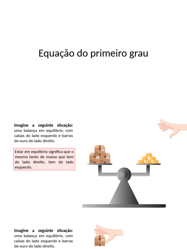 Equação do Primeiro Grau: Conceitos e Exemplos | PDF | Equações ...
