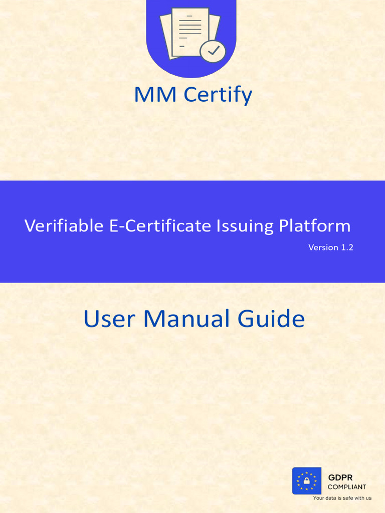 User Guide For Verifiable Digital Certificate Issuing Platform | PDF