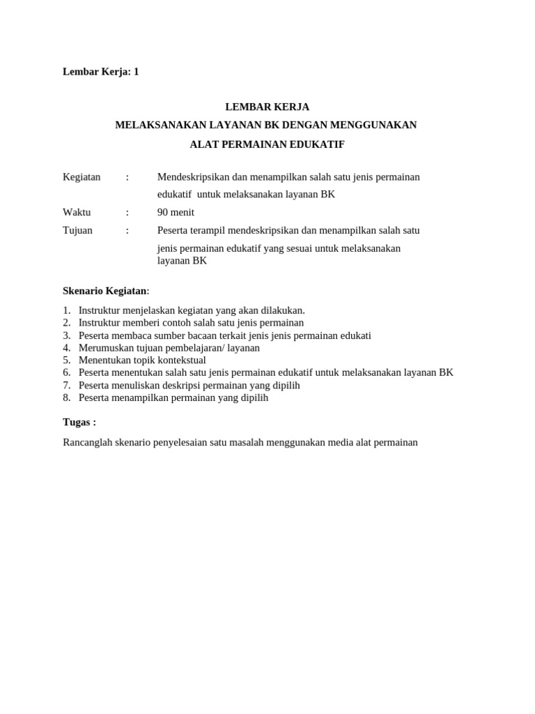 Lembar Kerja Modul APE | PDF