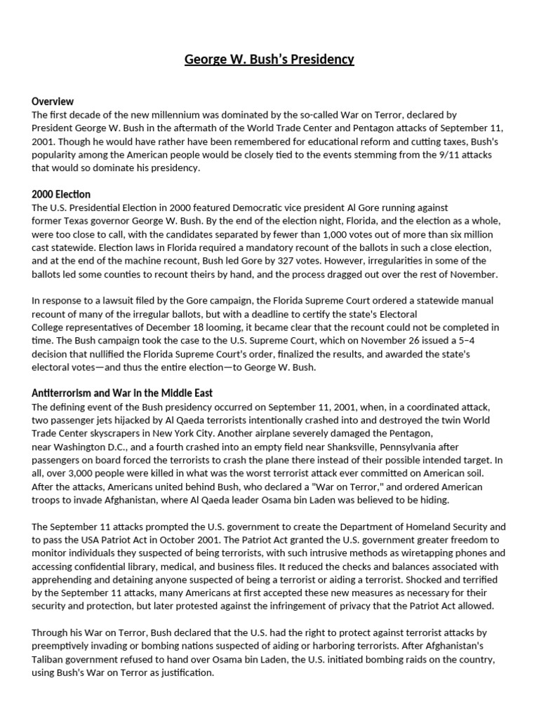 24-25 - 21st Century Presidents Readings | PDF | Joe Biden | George W. Bush