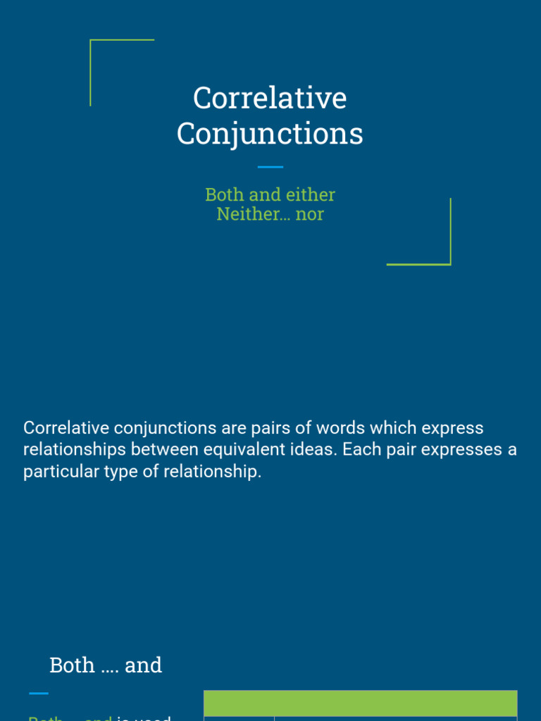 Correlative Conjunctions | PDF
