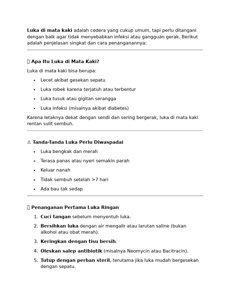 Luka Di Mata Kaki | PDF