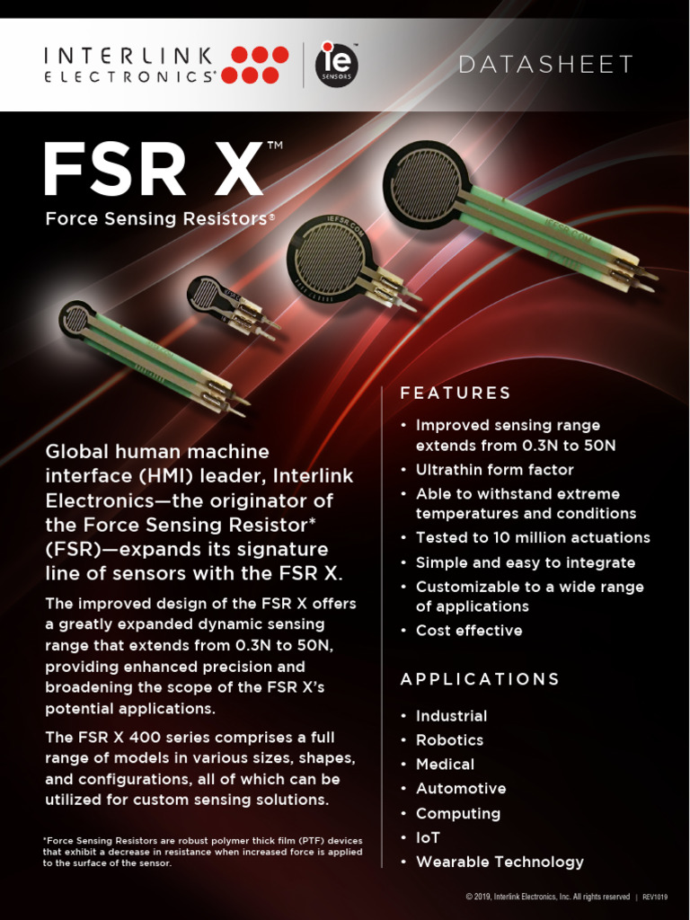 Datasheet FSR X | PDF | Computer Engineering | Manufactured Goods
