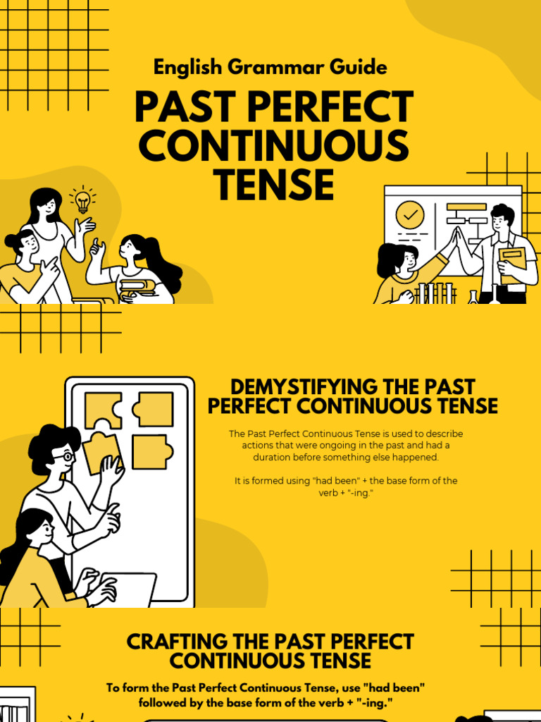 Past Perfect Continuous Tense Education Presentation in Yellow White ...