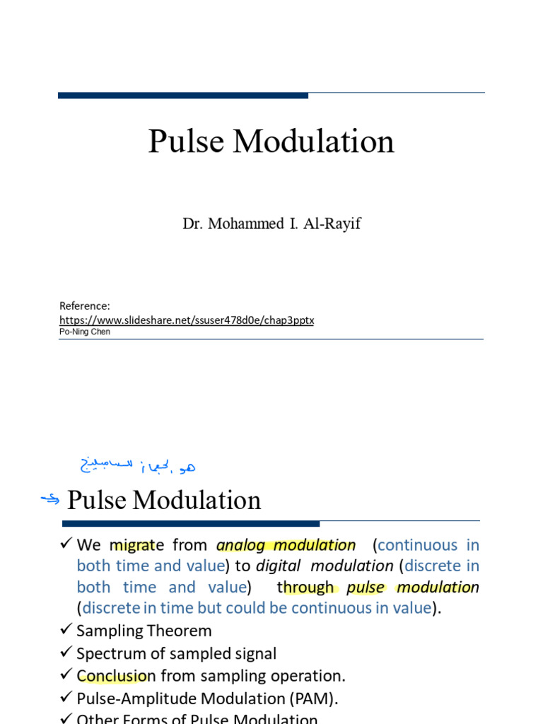 Notes08 Pulse Modulation | PDF | Modulation | Radio Technology