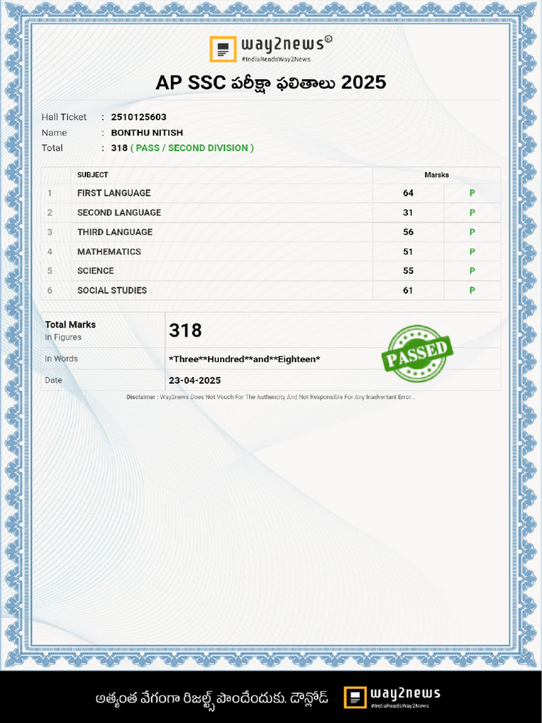 Ap SSC Marks Memo | PDF
