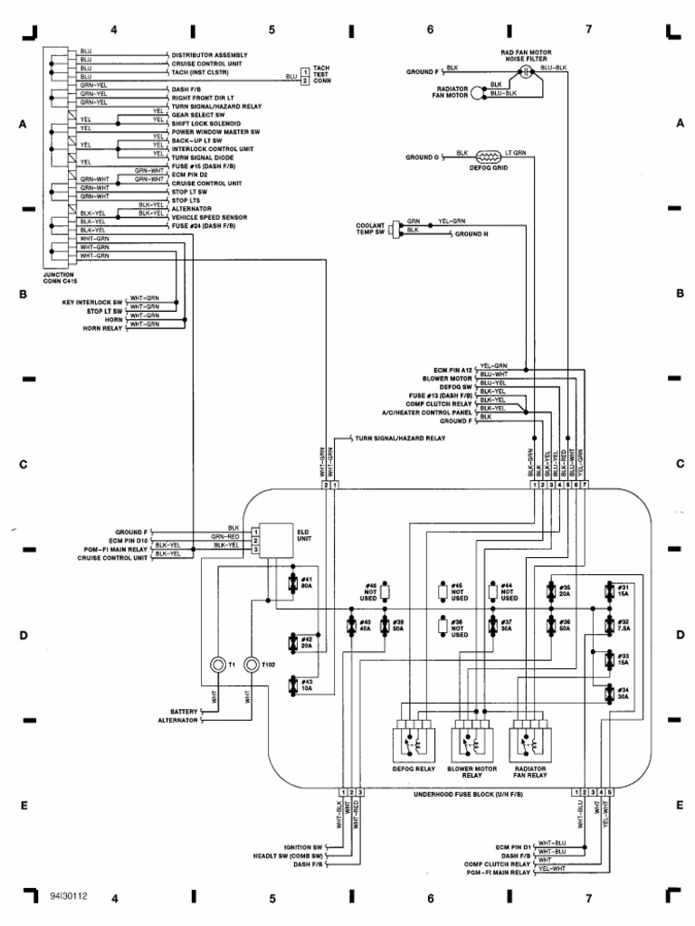 Underhood Fuse Block, Junction Connector C415 (Grid 4-7) | PDF