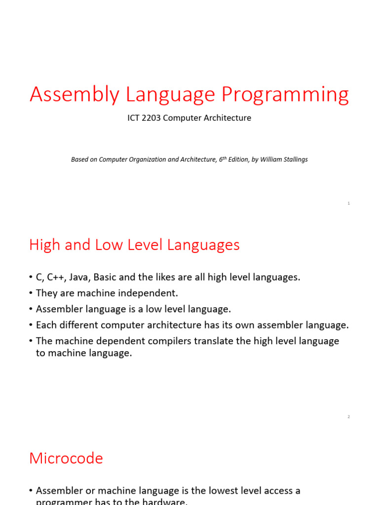 CA 08 Assembly Language Programming | PDF | Assembly Language | Pointer (Computer Programming)
