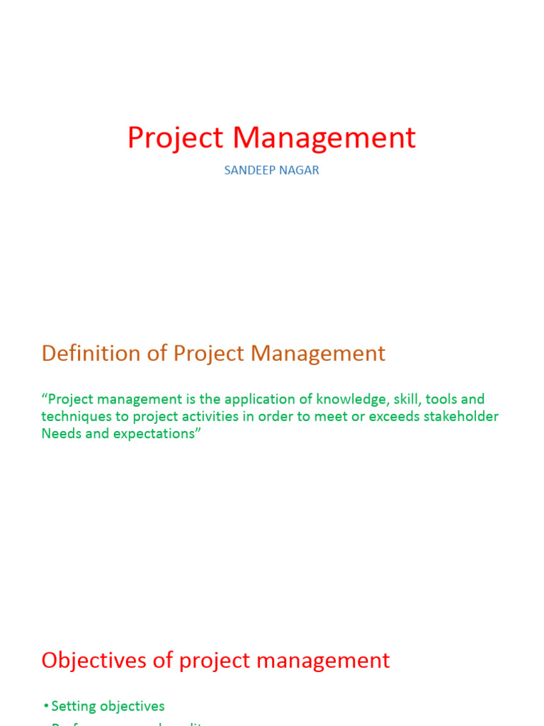 Project Management UNIT-1 | PDF