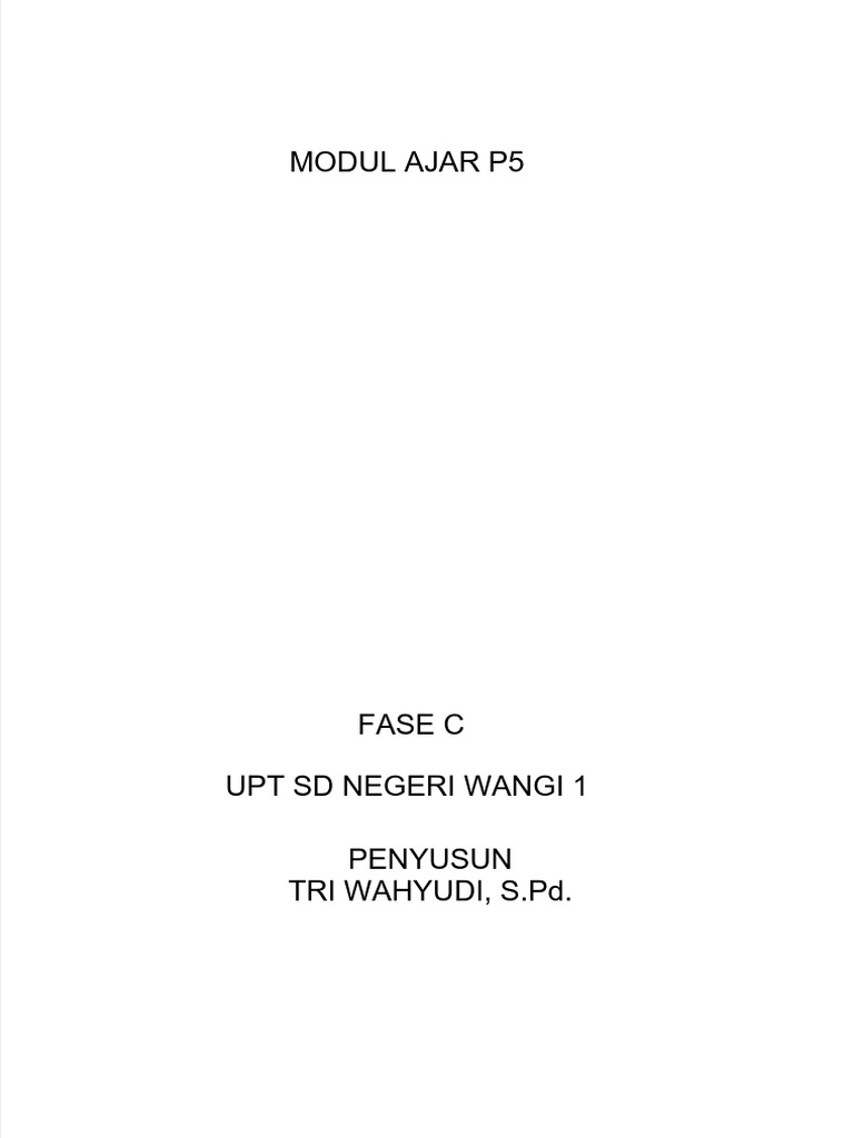 Modul P5 Fase C Kelas 5 - P Wahyudi | PDF