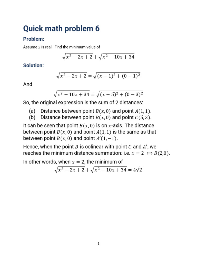 Quick Math Problem6 Solution | PDF