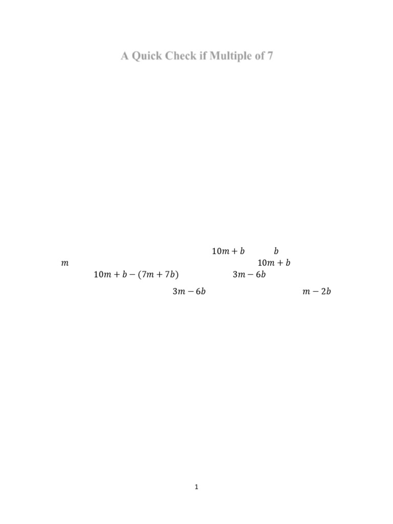If Divide by 7 | PDF