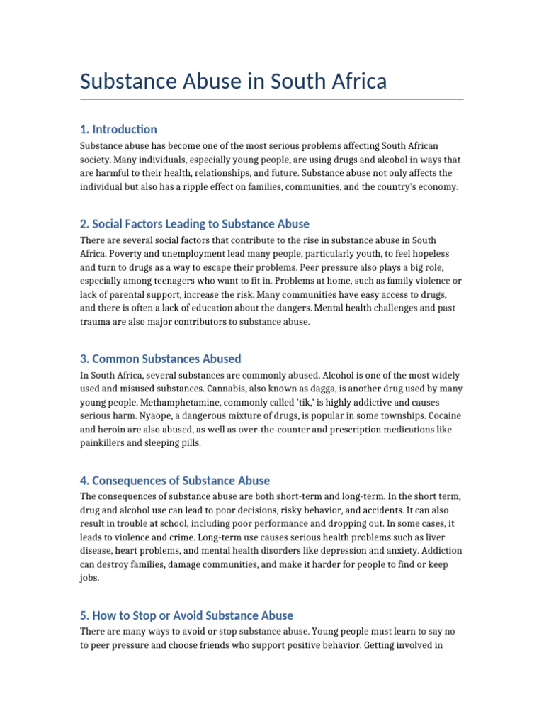 Substance Abuse Grade8 Project | PDF | Substance Abuse | Drug ...