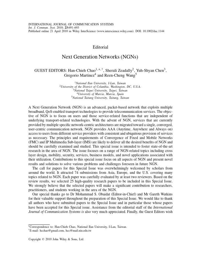 Next Generation Networks Overview | PDF | Computer Network | Wireless ...