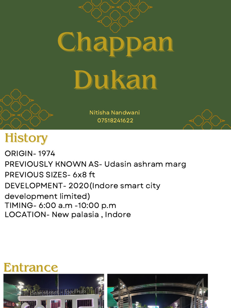 Chappan Dukan: Indore's Unique Hub | PDF
