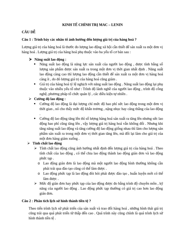 Kinh Te Chinh Tri Mac - Lenin | PDF