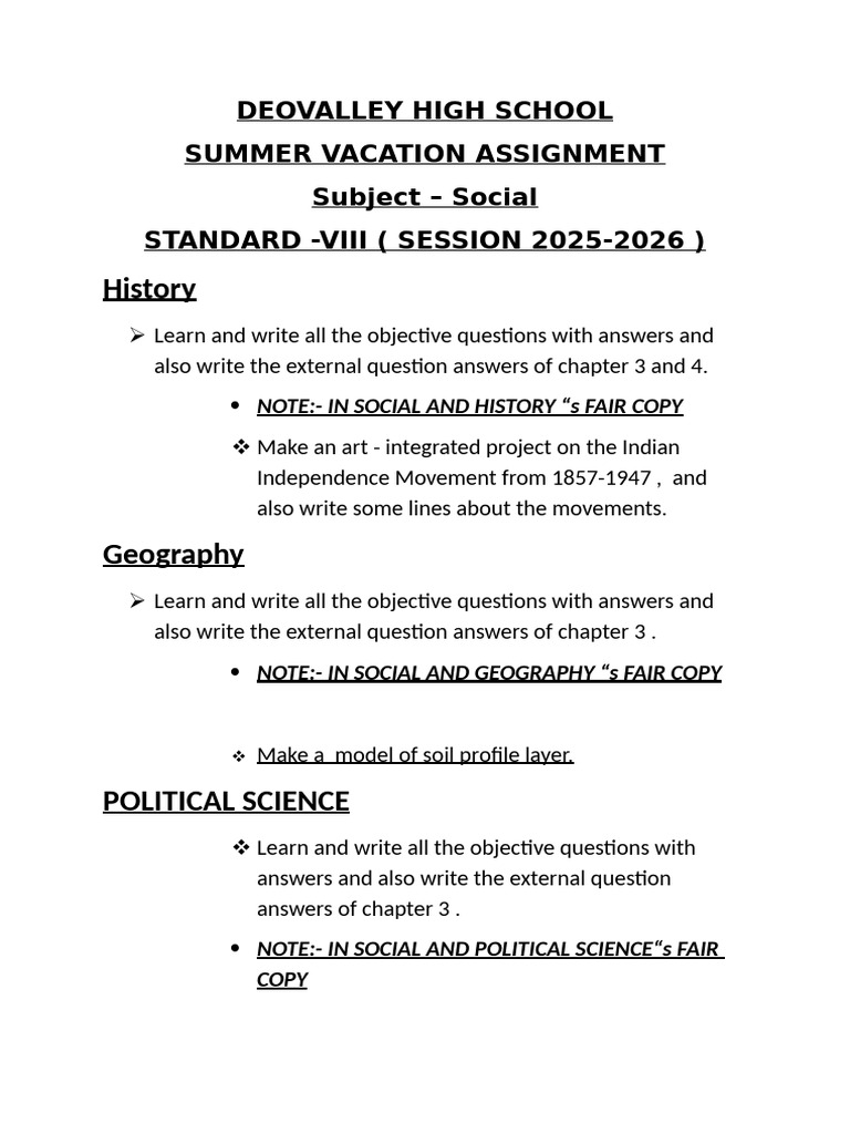 SVHW STD Viii (Social Studies) | PDF