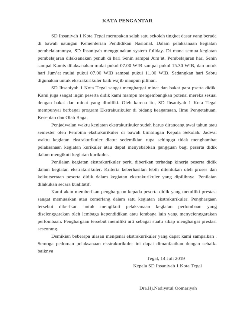 contoh panduan eskul | PDF