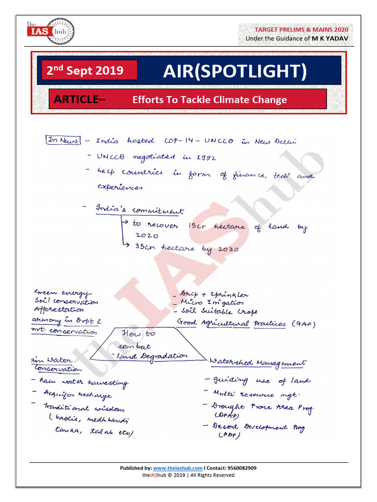 2nd Sept 2019 Air Efforts To Tackle Climate Change | PDF