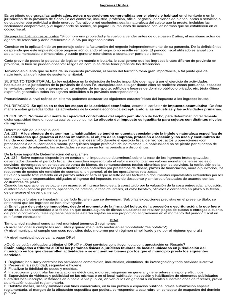Finanzas - Ingresos Brutos y Drei | PDF | Impuestos | Economias