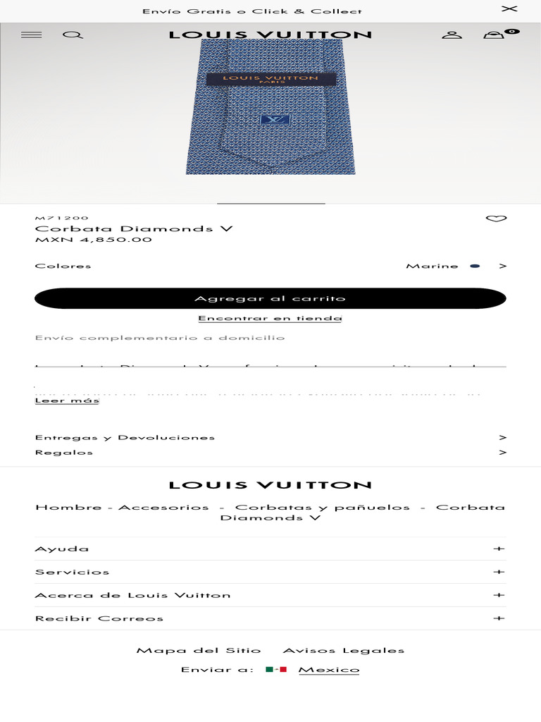Corbata Diamonds V S00 - Hombre - Accesorios LOUIS VUITTON ® | PDF