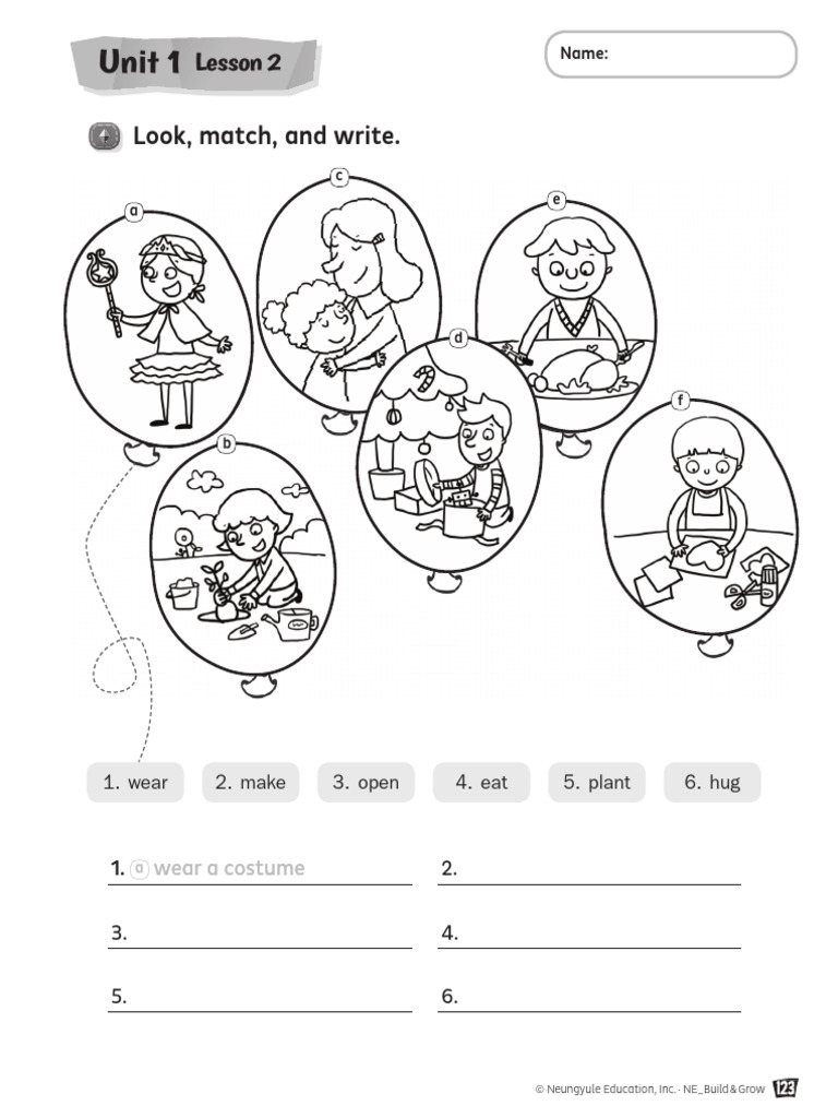 ComeOnEveryone3 U1 L2 Worksheet | PDF