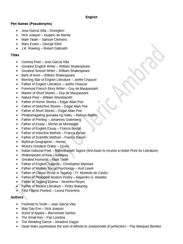 Mga Person Na Need Kabisaduhin Handouts by Jeric Ambrad | PDF | President Of The Philippines ...