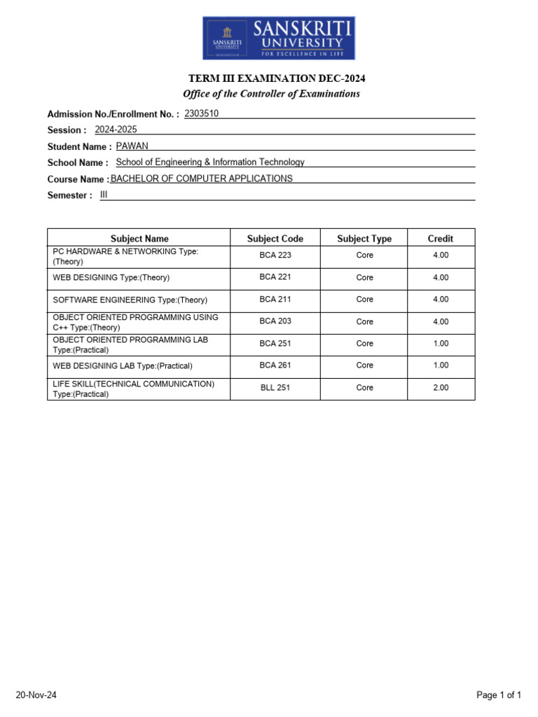 PAWAN ExamForm (11 - 20 - 20242 - 58 - 33PM) | PDF