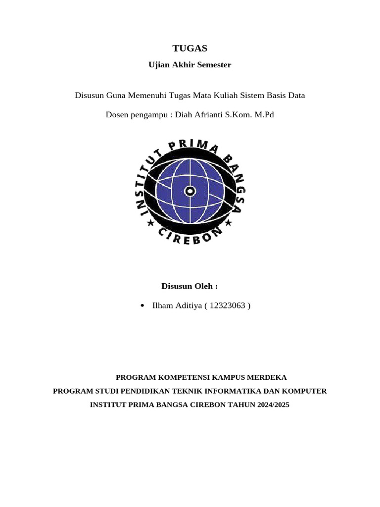 Uas Sistem Basis Data Fikss | PDF
