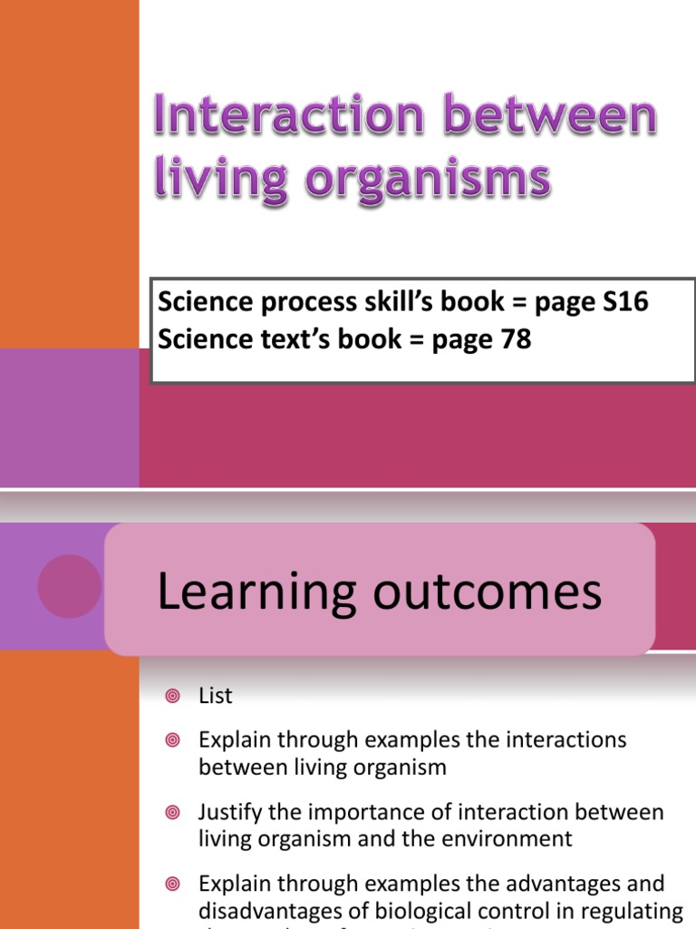 Interaction Between Living Organisms | PDF | Predation | Symbiosis